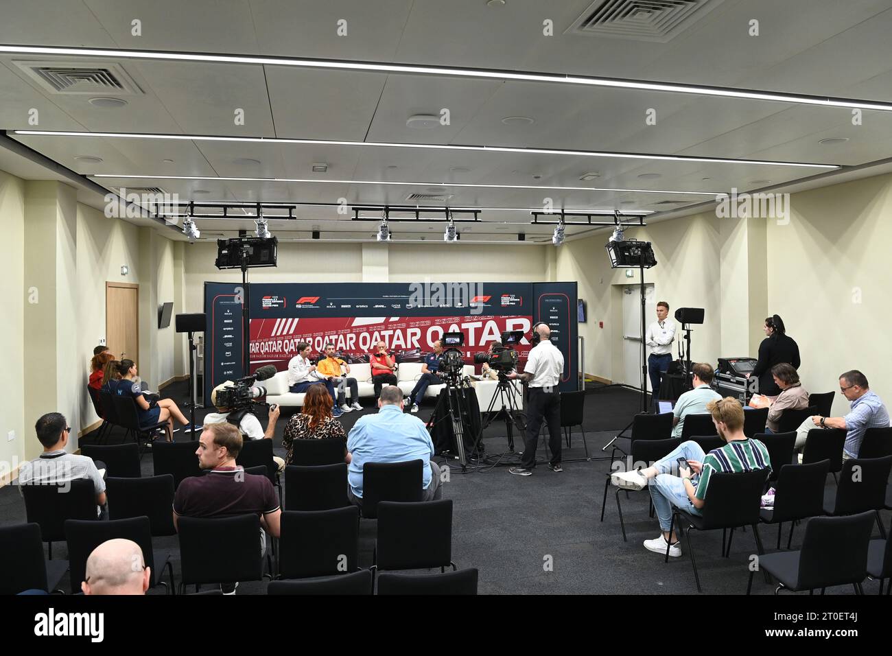 Doha, Qatar. 06th Oct, 2023. (L to R): James Vowles (GBR) Williams ...