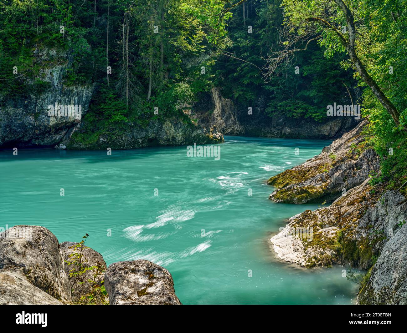 Exit of the Lech Gorge below the Lech Falls in Füssen Stock Photo - Alamy