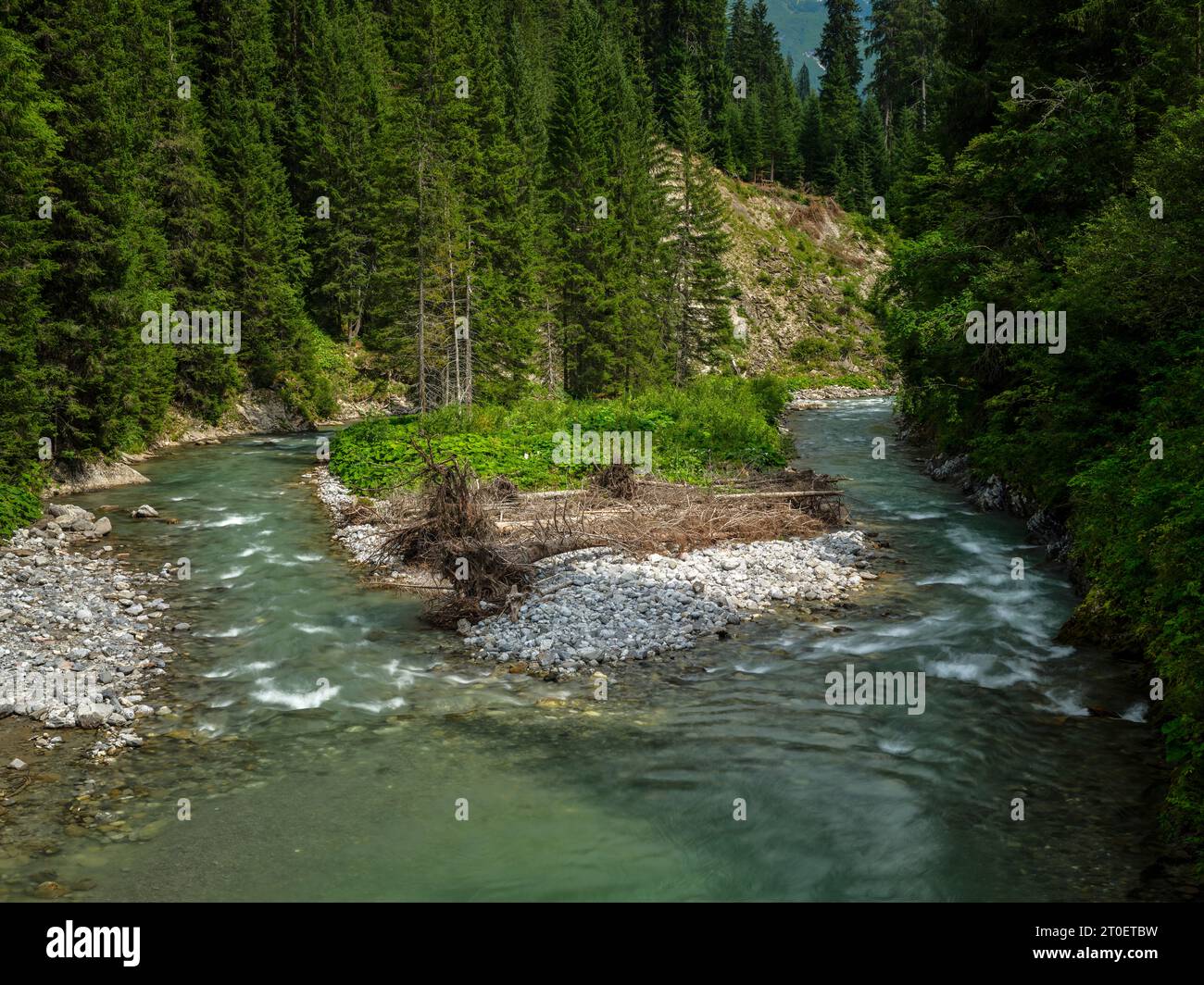 The Lech below Warth at the Geiß bridge Stock Photo - Alamy