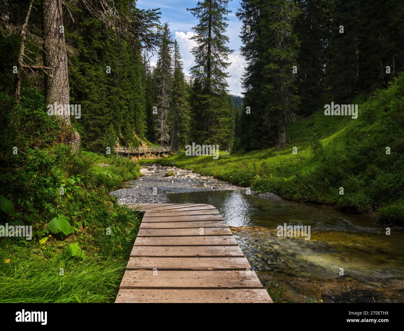 Hiking trail along the Spullerbach stream above Lech Stock Photo - Alamy