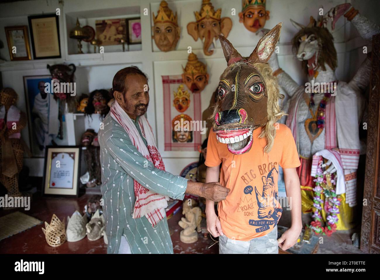 A mask maker Hem Chandra Goswami, world famous mask maker from Majuli ...