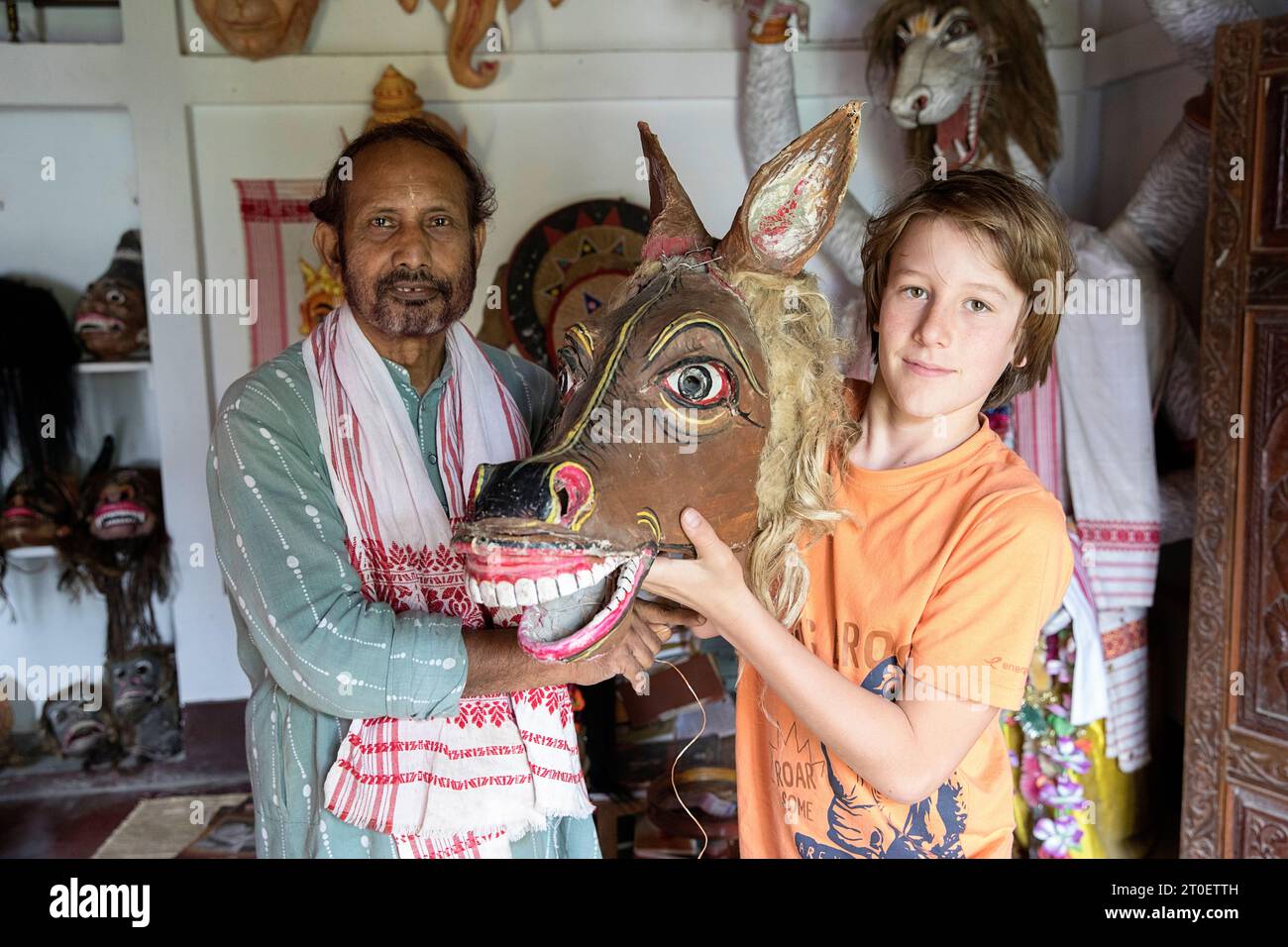 A mask maker Hem Chandra Goswami, world famous mask maker from Majuli ...