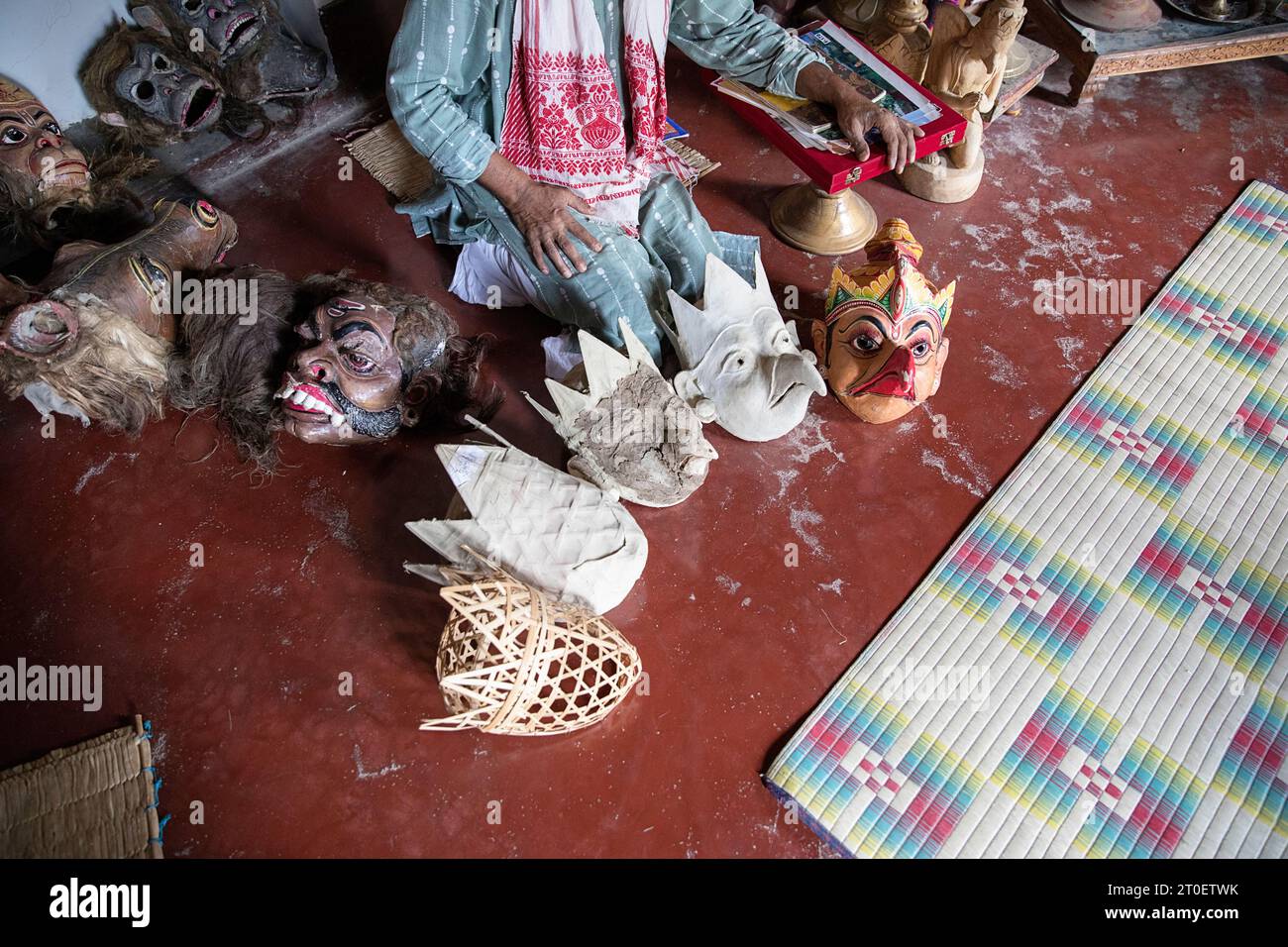 The process of mask making on display at Majuli Island, Assam ...
