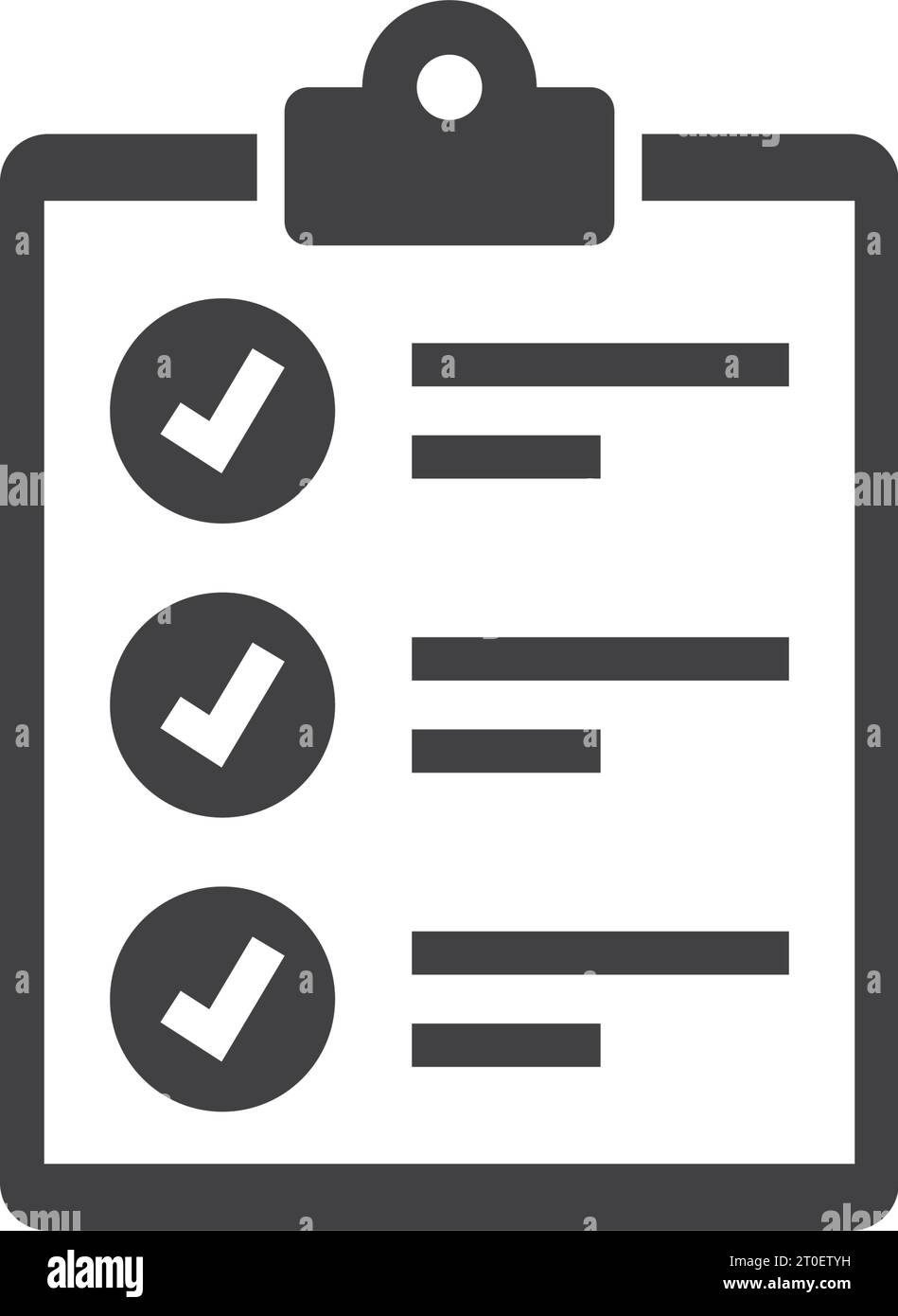 Clipboard with checklist icon in flat style. Planning and organization ...