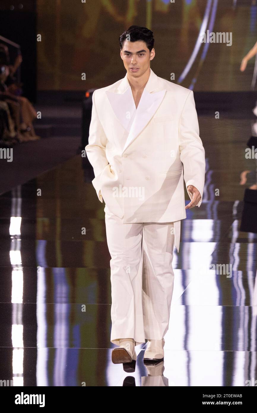 Jacob Rott wears a creation for the L'Oreal Spring/Summer 2024 ...