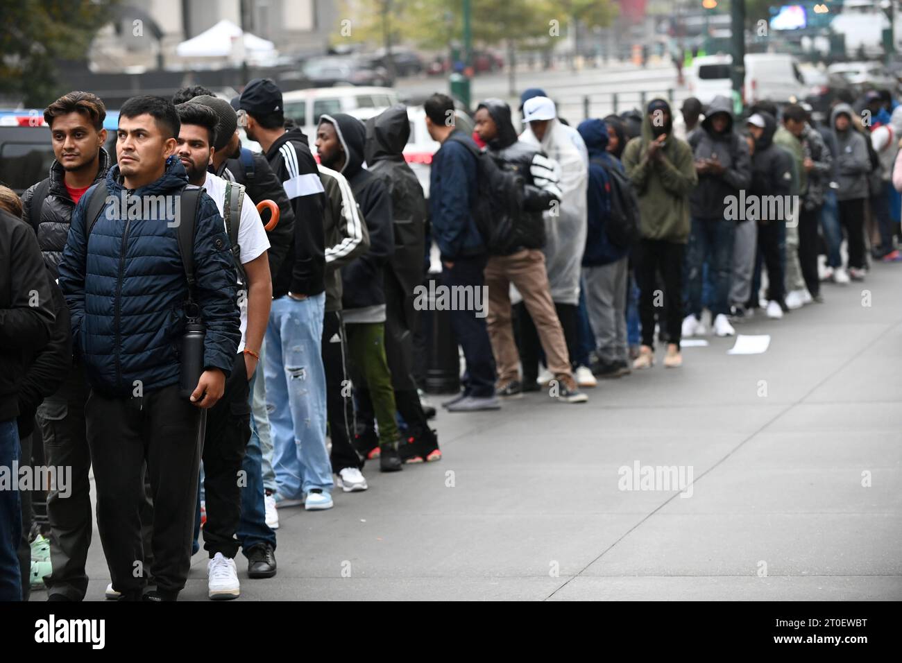 New York, New York, USA. 6th Oct, 2023. Migrants and asylum seekers ...