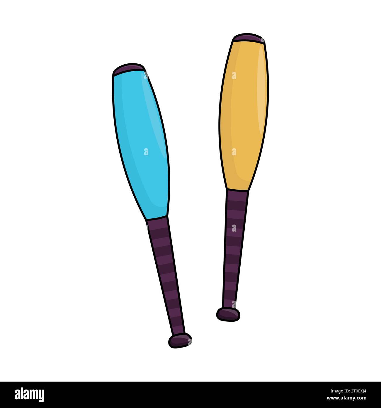 colorful Circus juggling clubs isolated on white background. Vector for ...