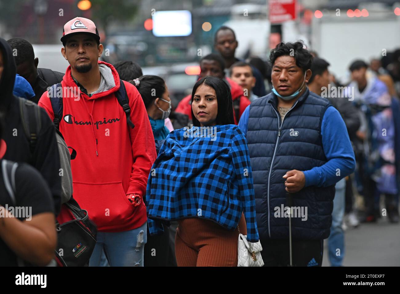 New York, New York, USA. 6th Oct, 2023. Migrants and asylum seekers ...