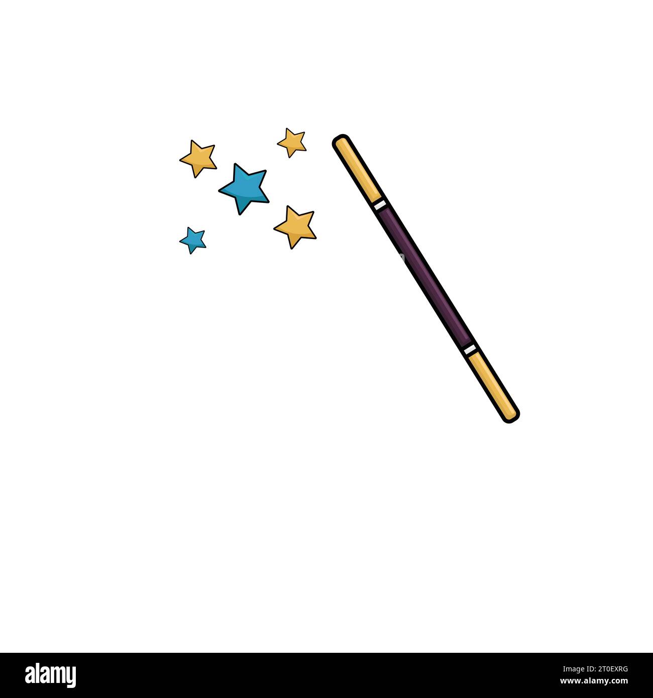 Magic hat and wizard wand with blinking stars. Magical spell ...