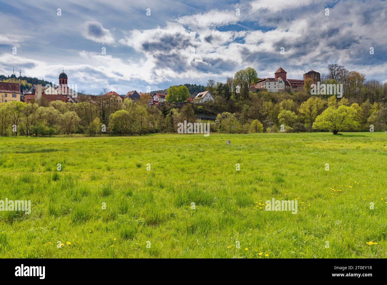 View of Rieneck in Sinntal, Main-Spessart County, Lower Franconia ...