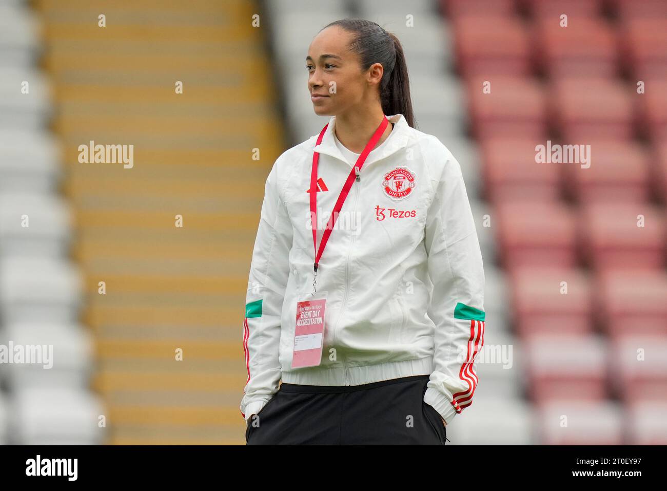 Leigh, UK. 06th Oct, 2023. Phallon Tullis-Joyce #91 of Manchester ...
