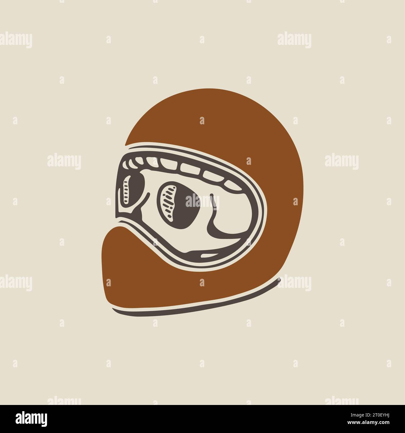 vintage retro skull in helmet vector illustration Stock Vector Image ...
