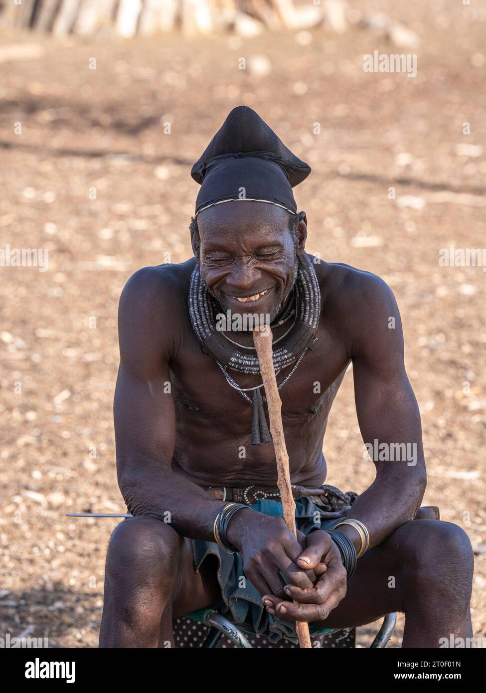 Original village of the Ovohimba tribe in northern Namibia near the ...