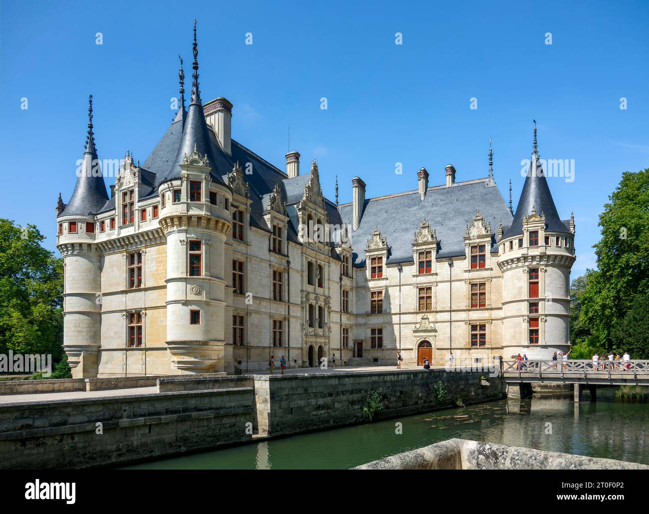 The moated castle of Azay-le-Rideau is located in the commune of Azay ...