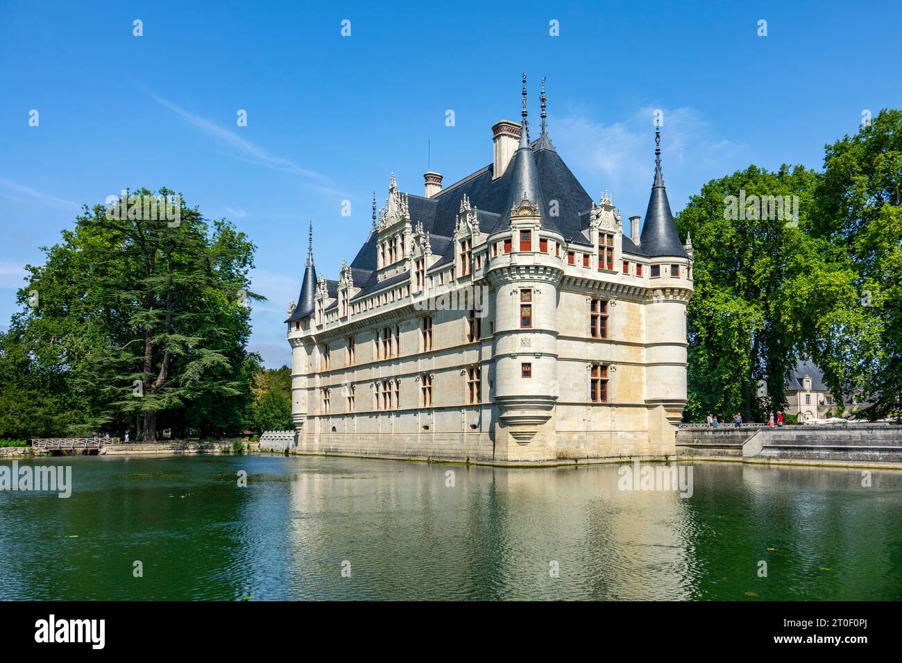 The moated castle of Azay-le-Rideau is located in the commune of Azay ...