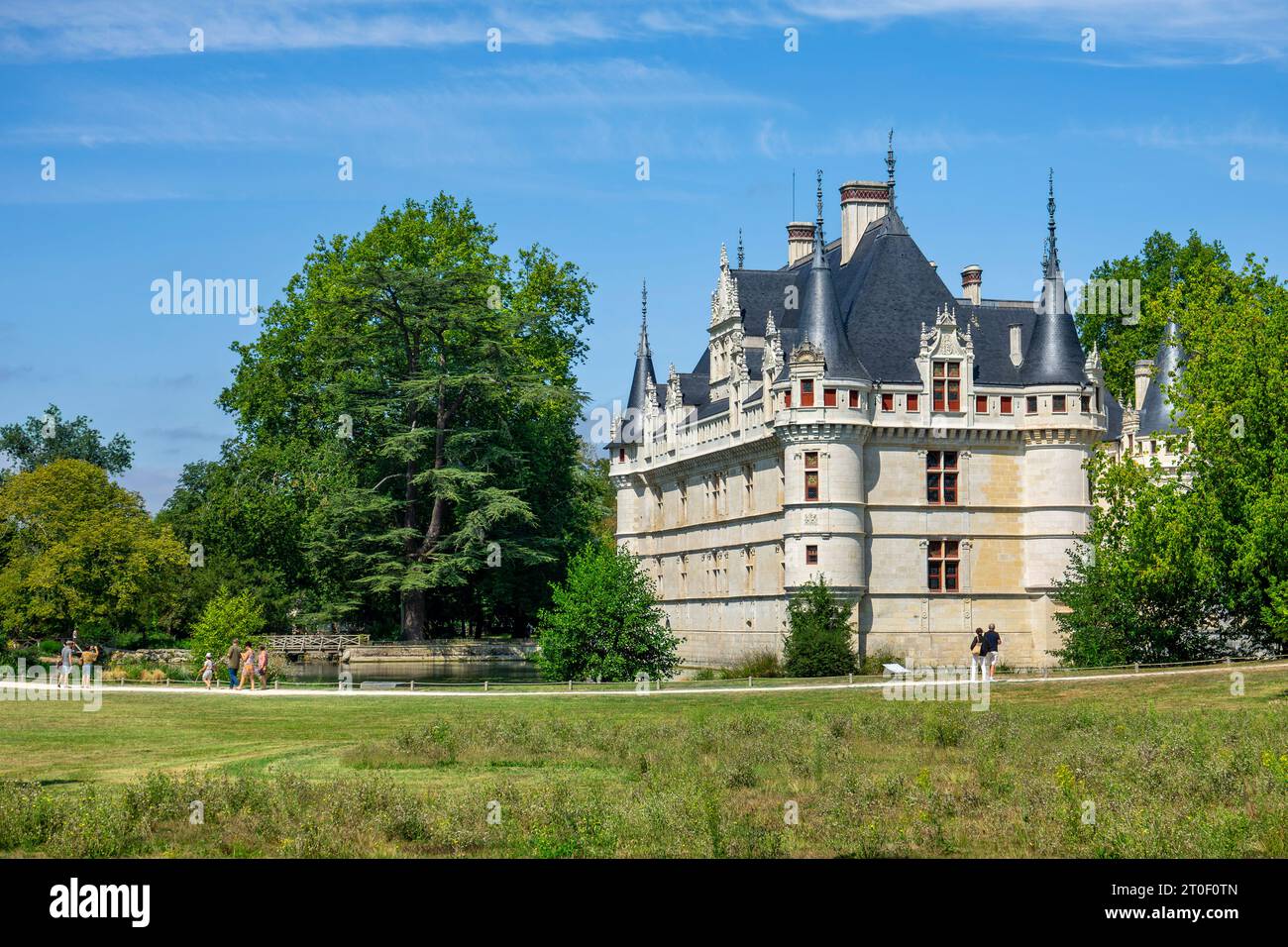 The moated castle of Azay-le-Rideau is located in the commune of Azay ...