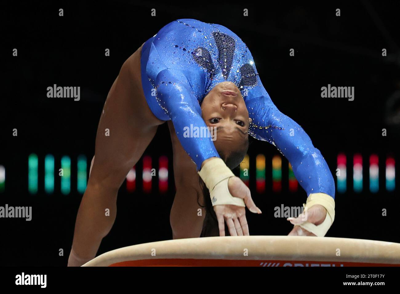 United States' Shilese Jones competes on the vault during the women's ...