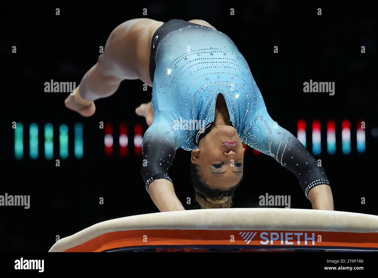 Brazil's Rebeca Andrade competes on the vault during the women's all ...