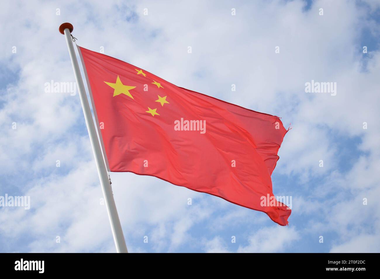 China flag in wind hi-res stock photography and images - Alamy