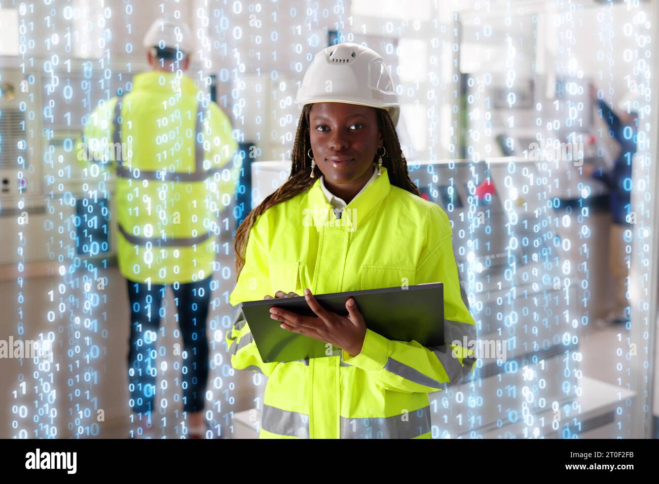 Digital Factory Automation. Futuristic Technology In Industry Stock ...