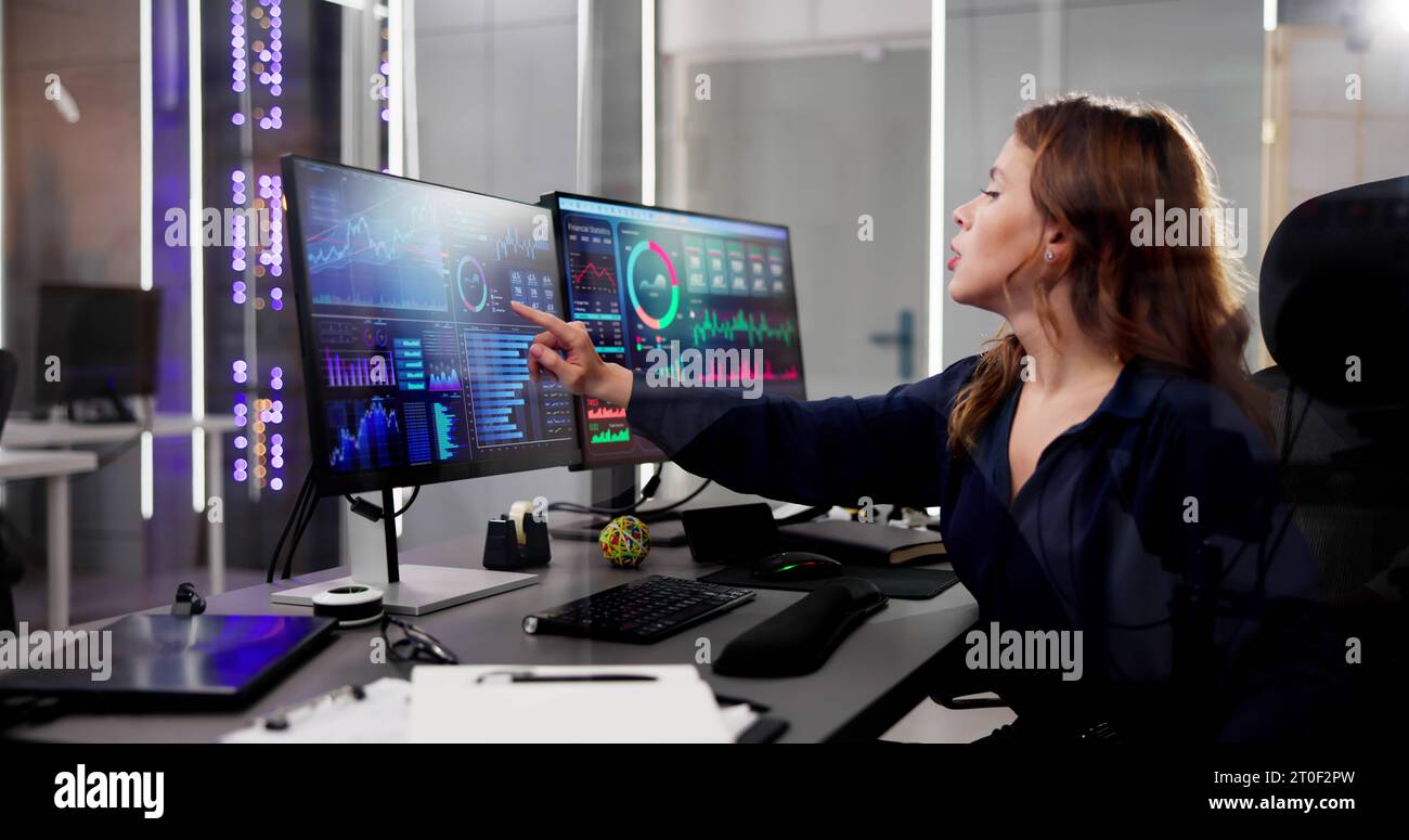 Data Analyst Using Data Analytics KPI Dashboard Stock Photo - Alamy