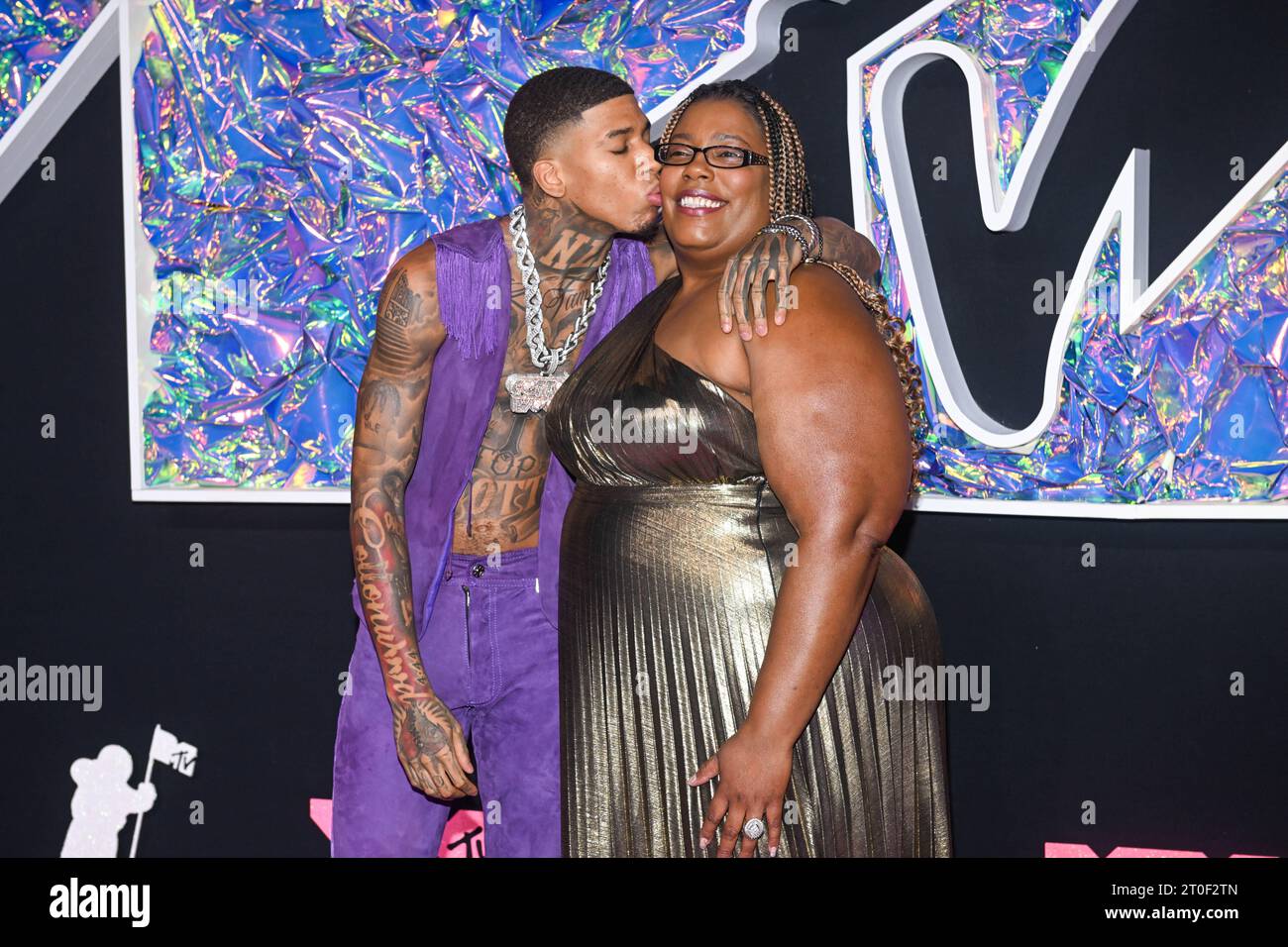NLE Choppa and his mom attend the 2023 Video Music Awards at Prudential ...