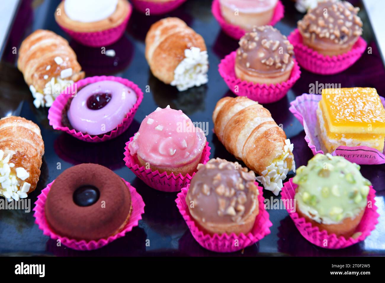 A tray full of sweet handmade colorful italian pastries. Sweets, sweet ...