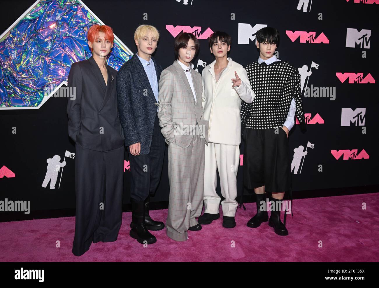 Yeonjun, Huening Kai, Beomgyu, Kang Taehyun and Soobin of TOMORROW X TOGETHER attend the 2023 ...