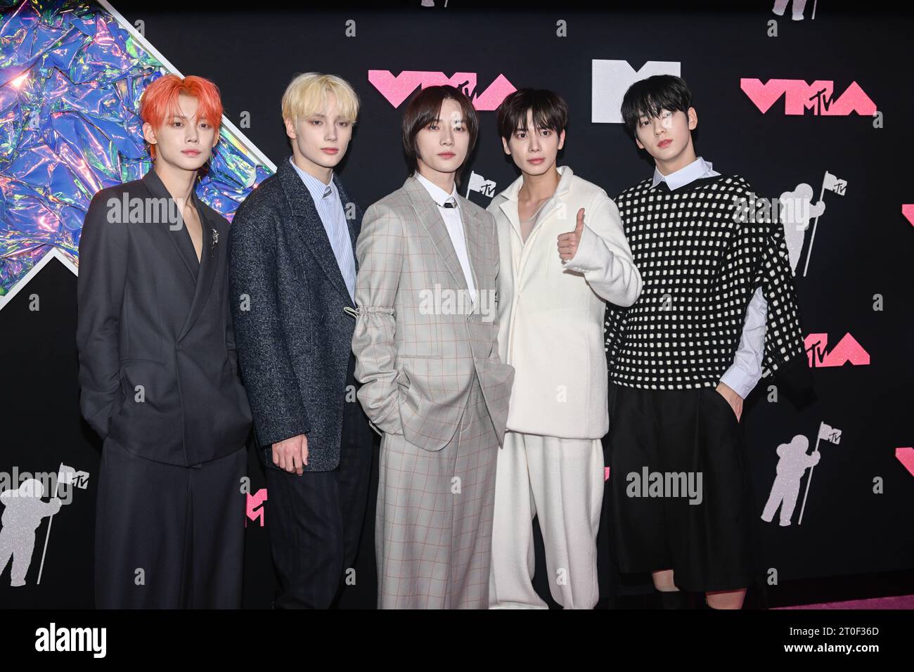 Yeonjun, Huening Kai, Beomgyu, Kang Taehyun and Soobin of TOMORROW X TOGETHER attend the 2023 ...