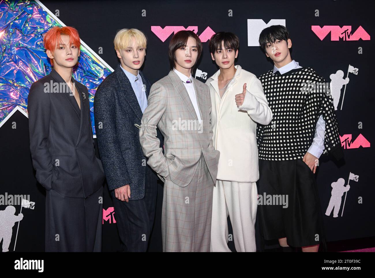 Yeonjun, Huening Kai, Beomgyu, Kang Taehyun and Soobin of TOMORROW X TOGETHER attend the 2023 ...