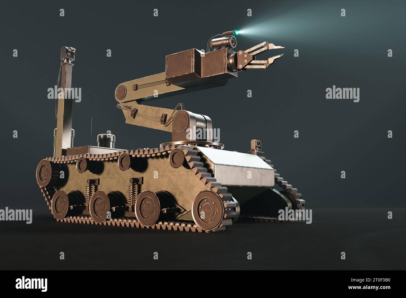 Police military sapper robot waiting for an action. Dynamite bomb ...