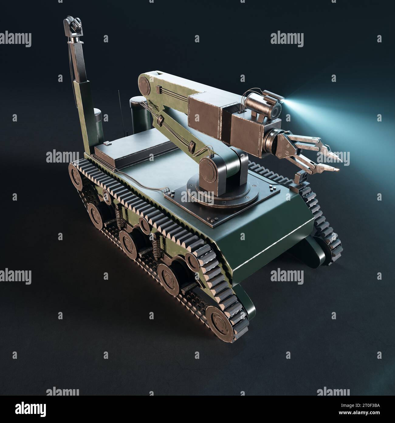 Police military sapper robot waiting for an action. Dynamite bomb ...