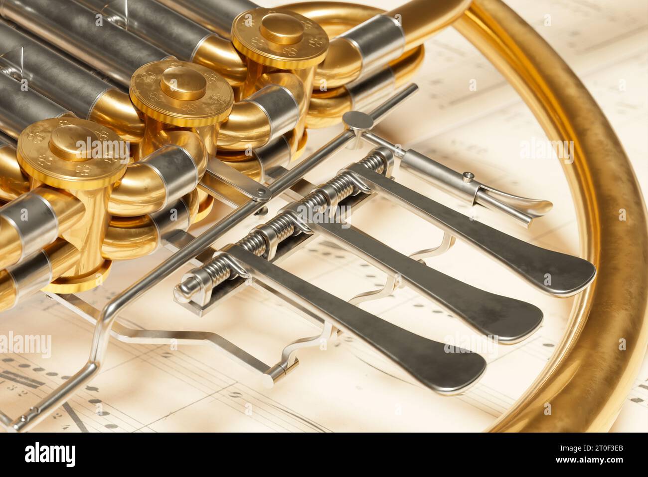 Music sheets french horn hi-res stock photography and images - Alamy