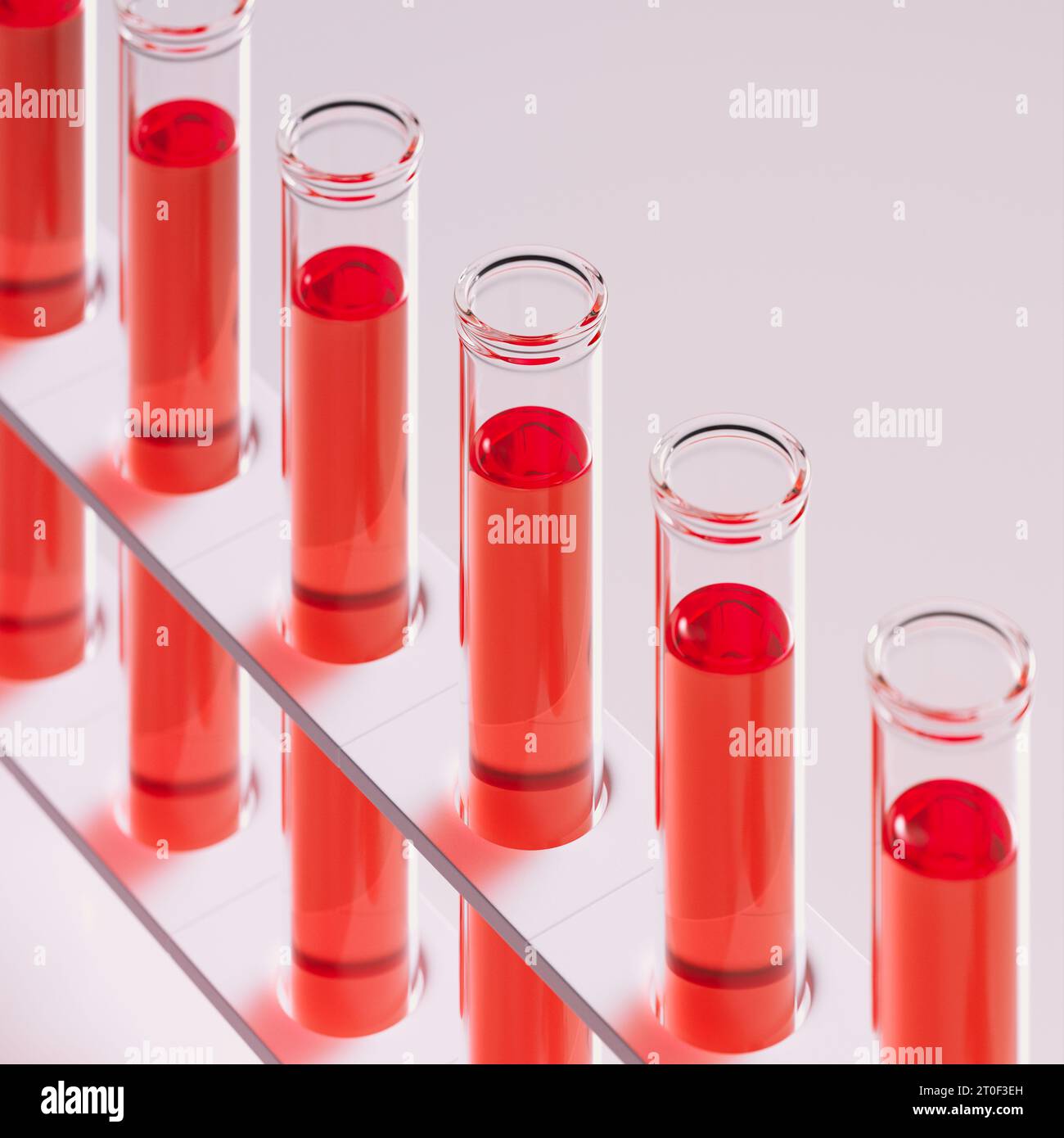 A flask filled with strange liquid samples for analysis. These test ...