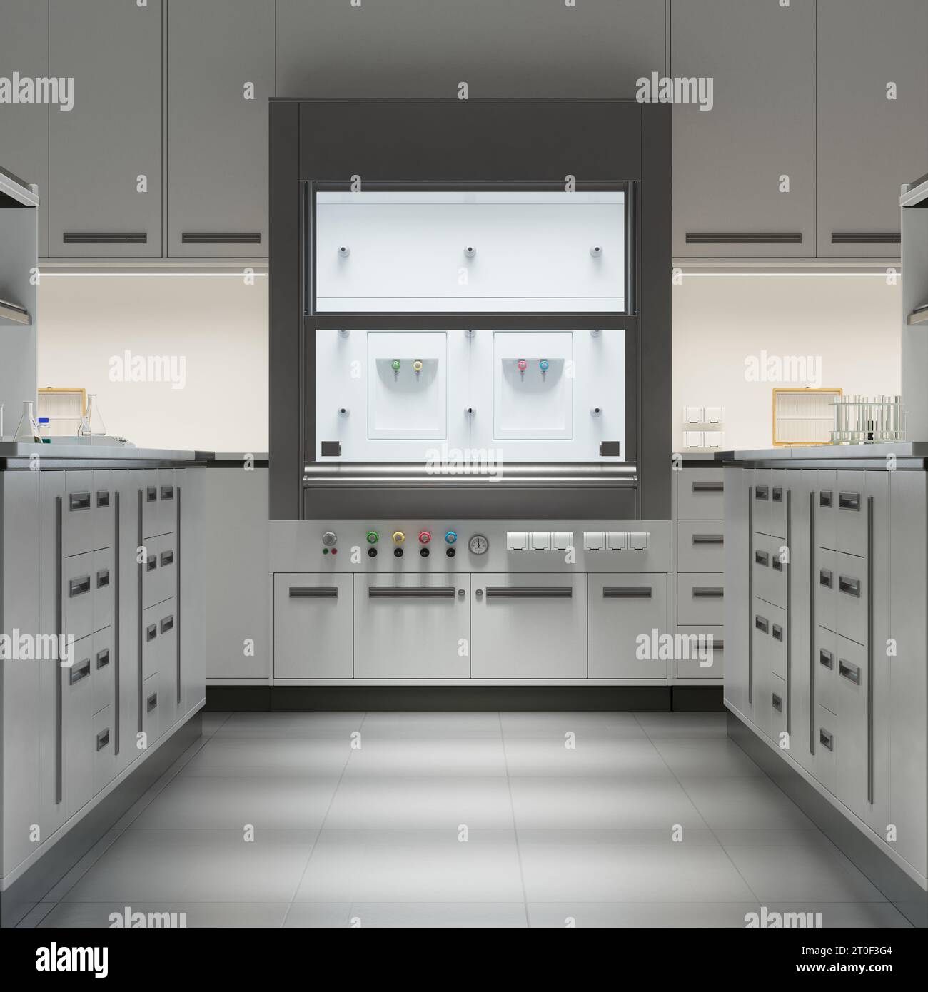 The interior of a specialistic laboratory. Containing clean room, which ...