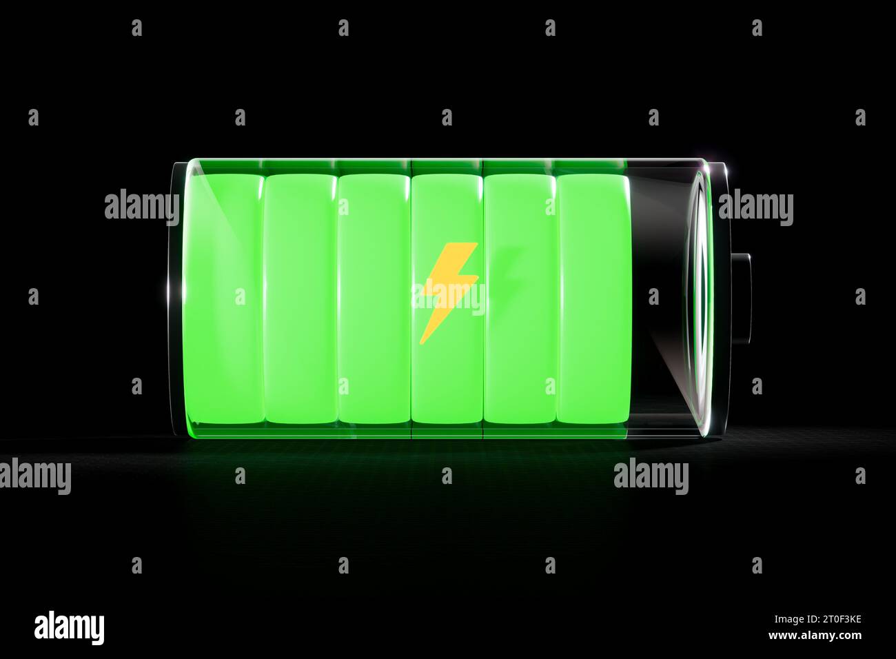 An empty rechargeable battery made of metal and glass is accumulating ...