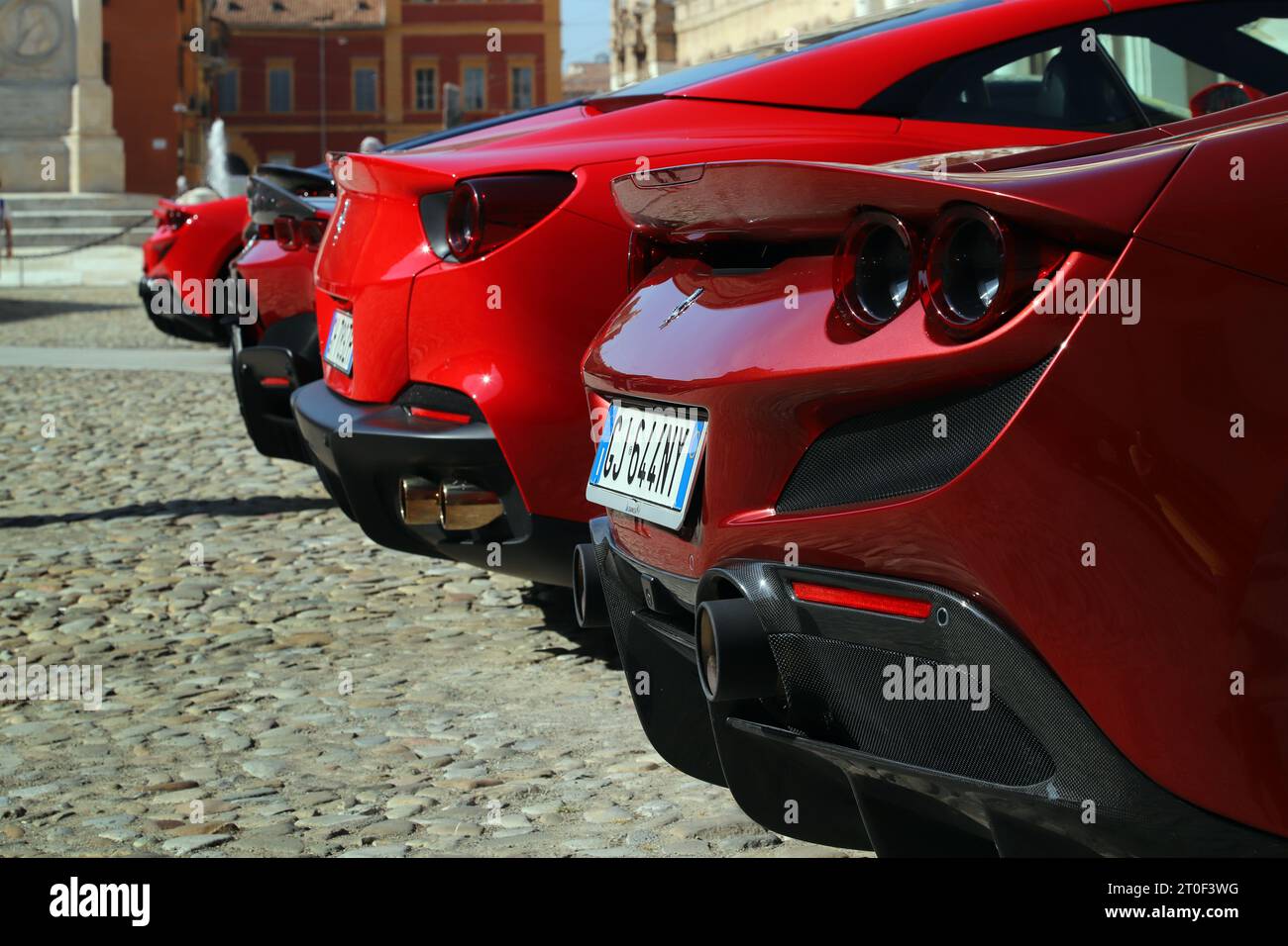 MODENA, ITALY, October 2023 - Ferrari modern sport car aerodynamic ...