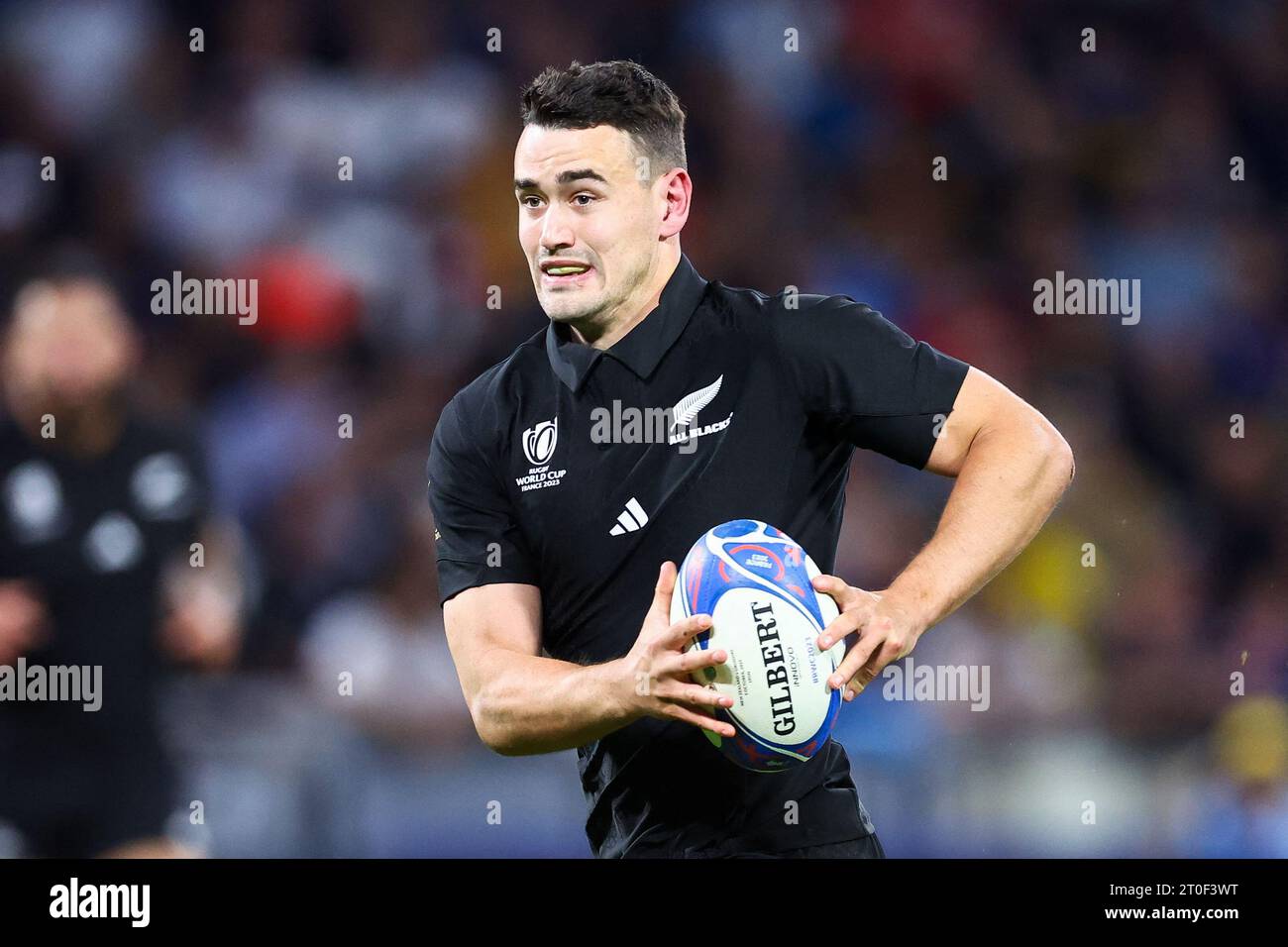 Will Jordan #14 of New Zealand during the Rugby World Cup Pool A match ...