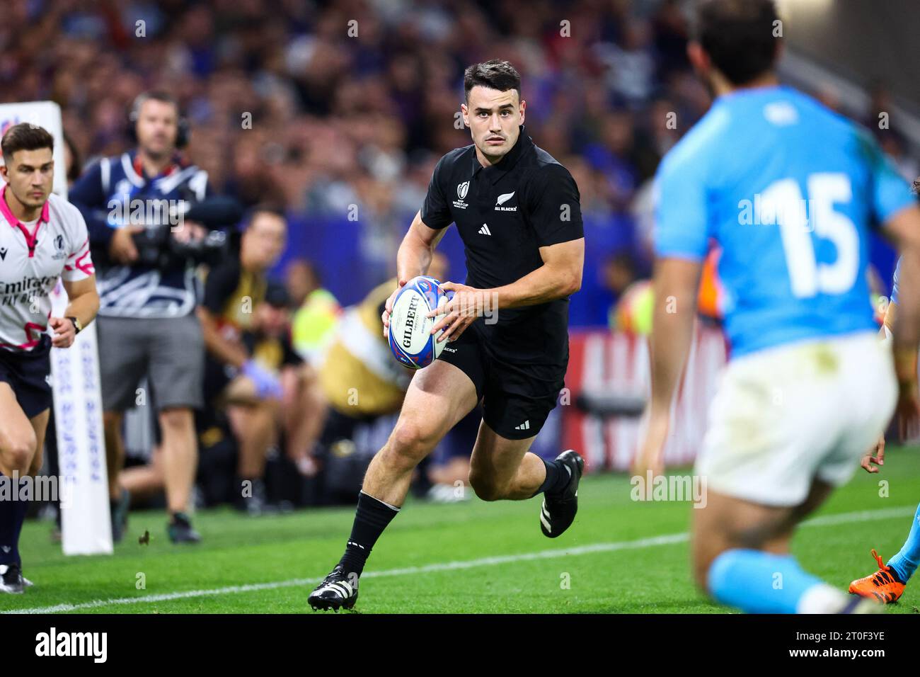 Will Jordan #14 of New Zealand during the Rugby World Cup Pool A match ...