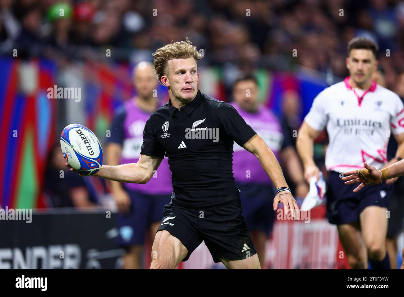 Damian McKenzie #15 of New Zealand during the Rugby World Cup Pool A ...