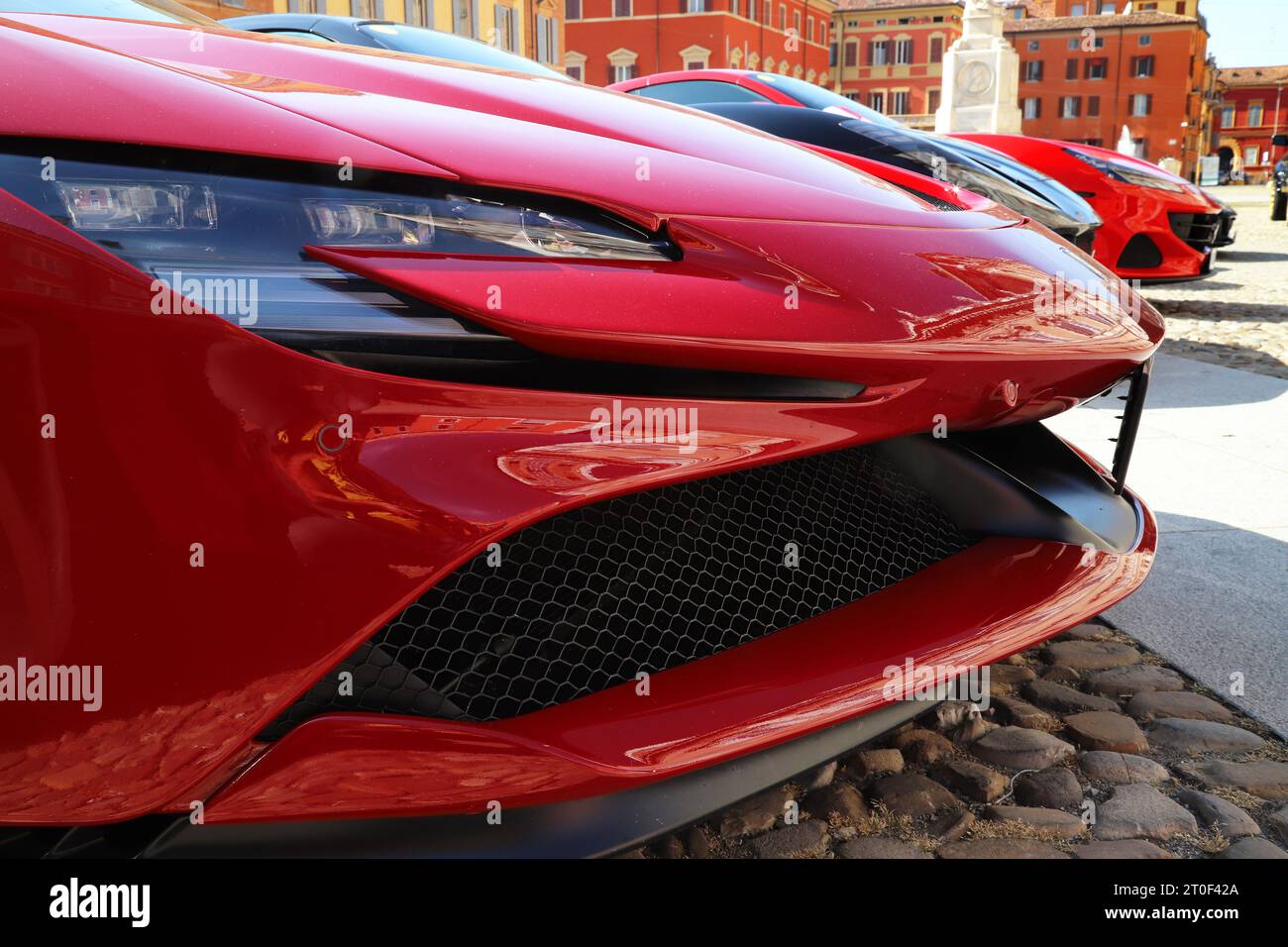 MODENA, ITALY, October 2023 - Ferrari modern sport car aerodynamic ...