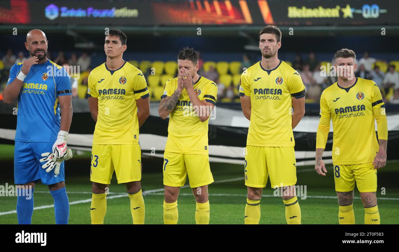 Villarreal, Spain. 05th Oct, 2023. Villarreal CF players during the ...