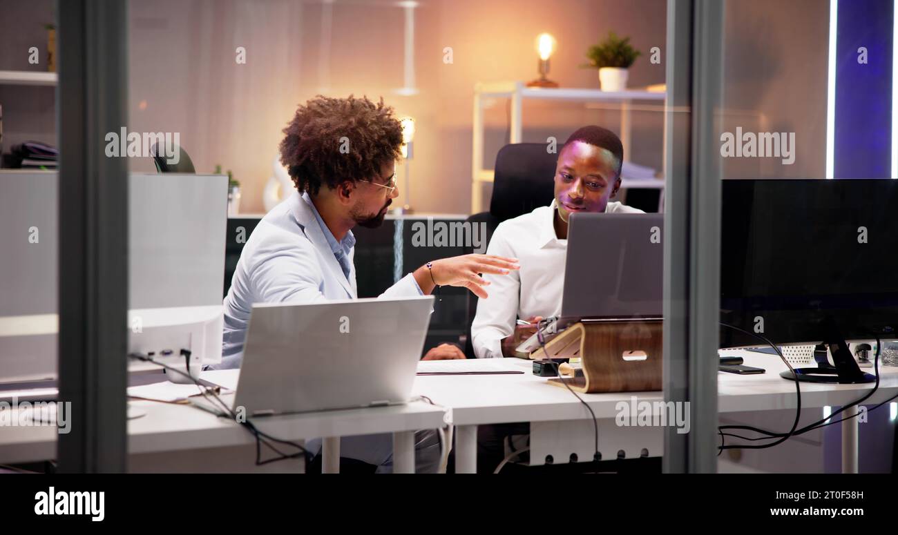 Business People Training On Computer. Young Workers In Office Stock ...
