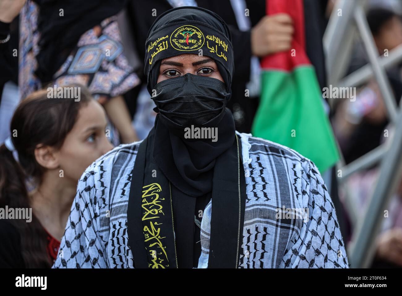 Gaza, Gaza, Palestine. 6th Oct, 2023. A Palestinian girl wears the ...