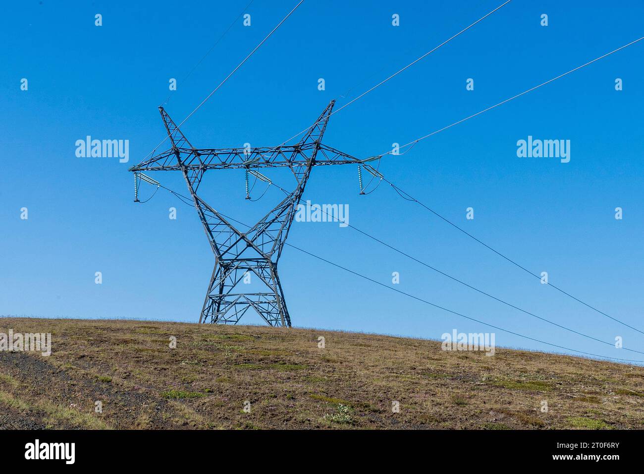 Power lines in the Countryside, Iceland Stock Photo - Alamy