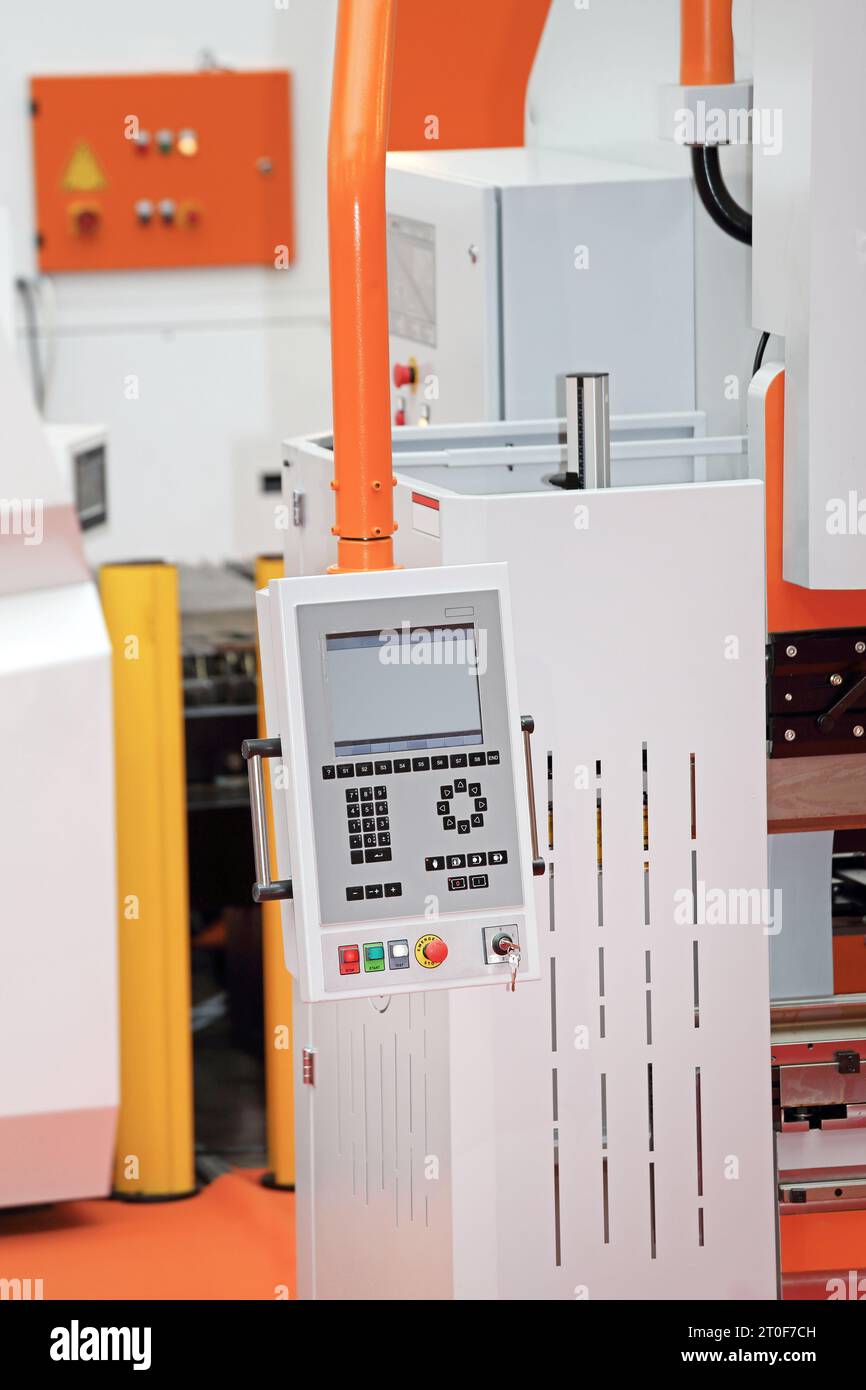 Computer machine control panel for automated production in factory hi ...