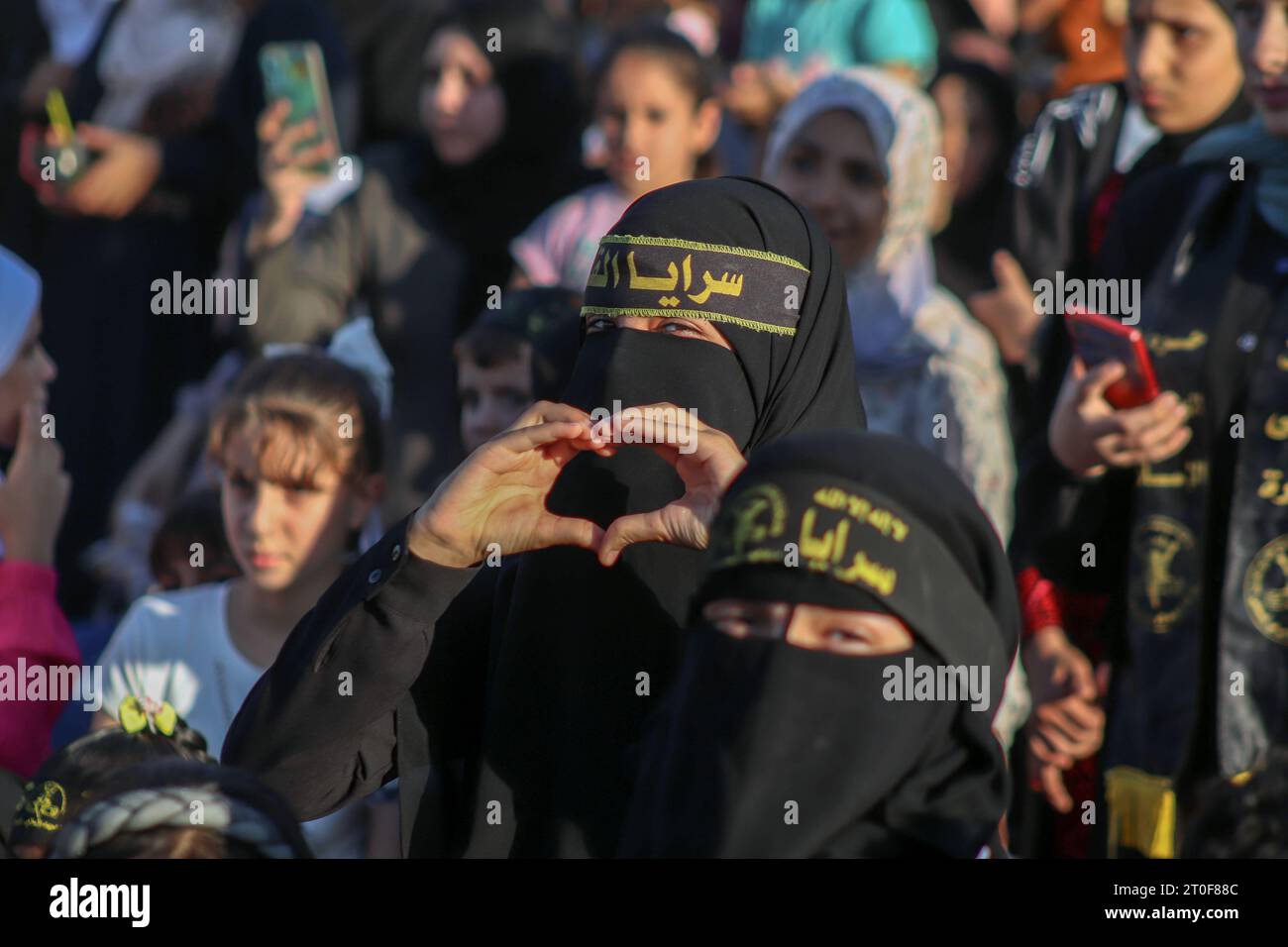 Gaza, Gaza. 6th Oct, 2023. Soldier makes 'love heart' hand gesture as ...