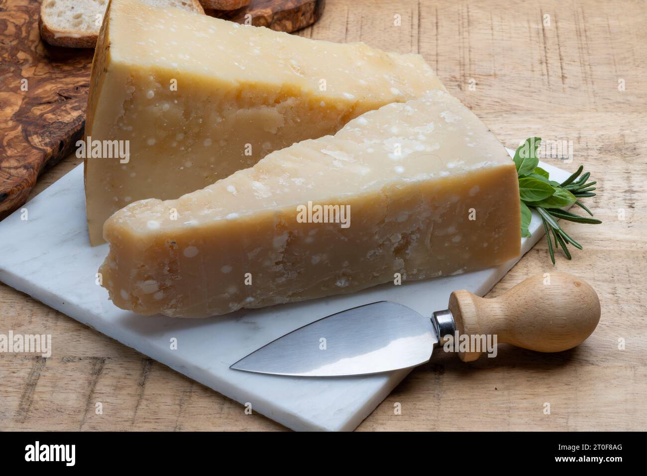 Cheese collection, hard matured yellow Italian cheese parmesan or ...