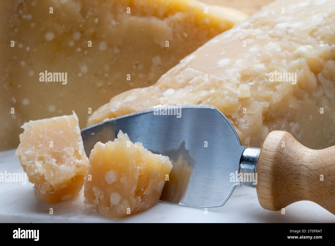 Cheese collection, hard matured yellow Italian cheese parmesan or ...