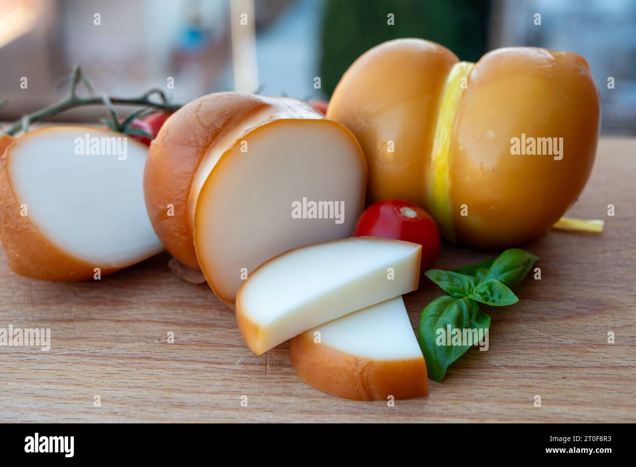 Italian semi hard handmade smoked and white scamorza cheese, from cow ...